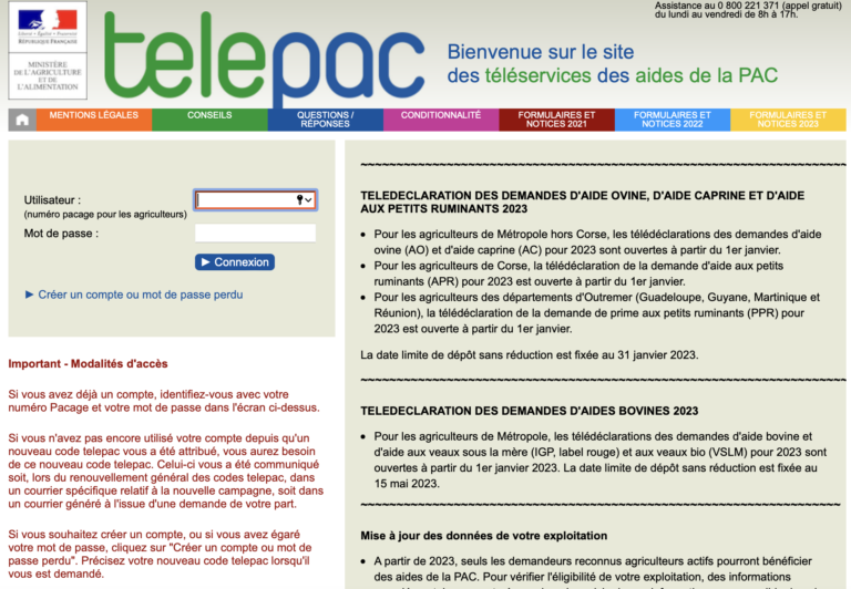 Lot : Ouverture de la campagne 2023 de télédéclaration des demandes d ...